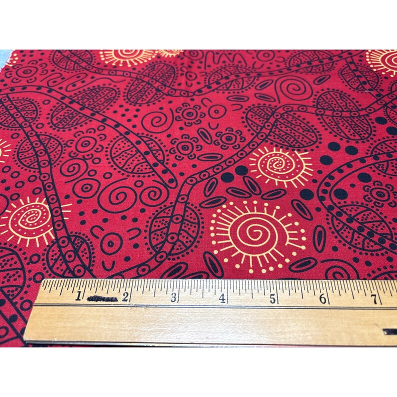 Bush Tucker Aboriginal Fabric by June Smith M&S Textiles Australia 1/2 ...