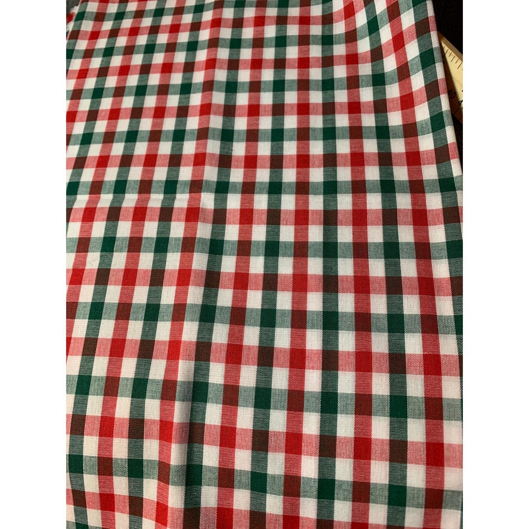 Red & Green Plaid Cotton Fabric 16"x42" for Crafts Sewing Projects - Etsy