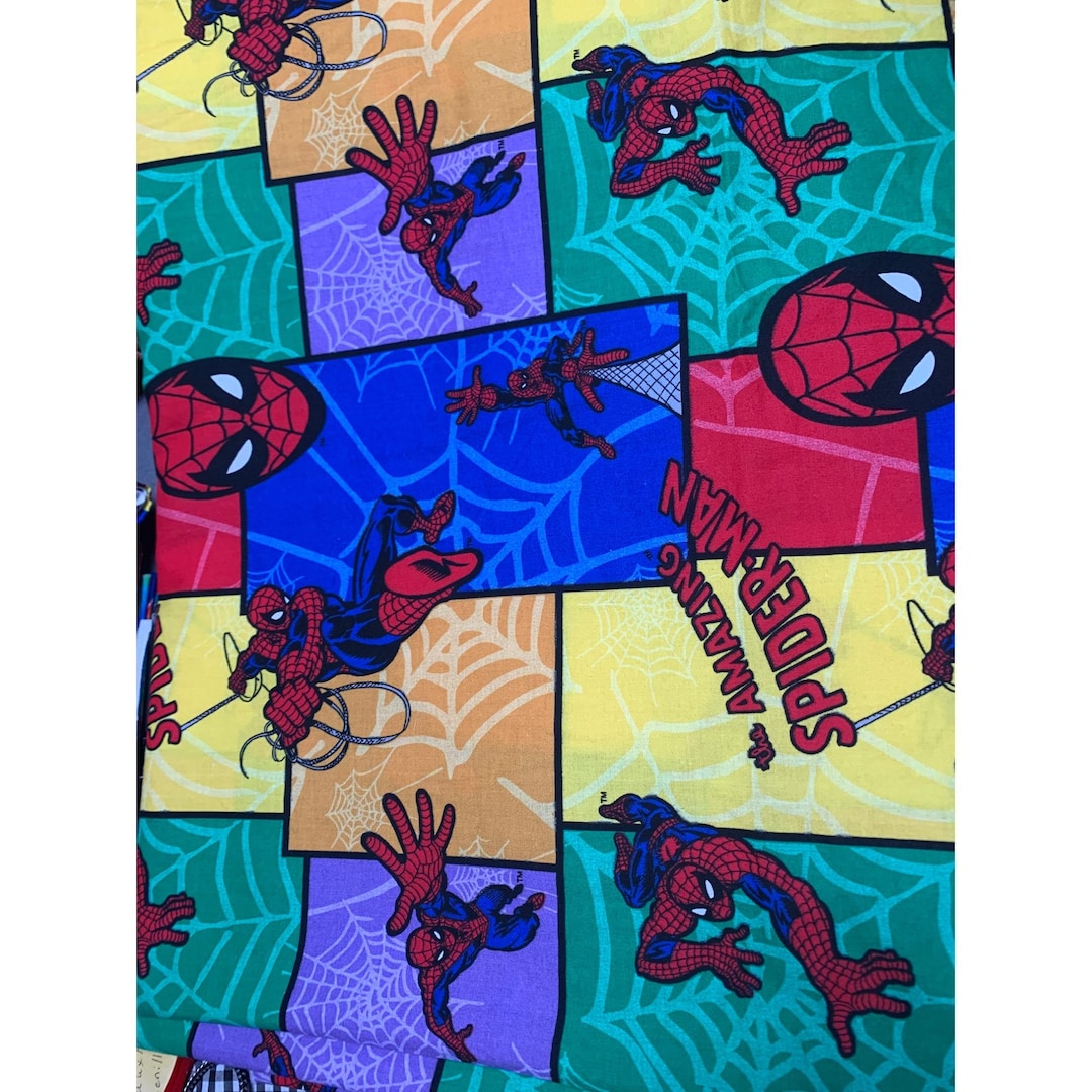 Marvel Spider-man Fabric Comic Book Style Bright Colors Craft & Sewing ...