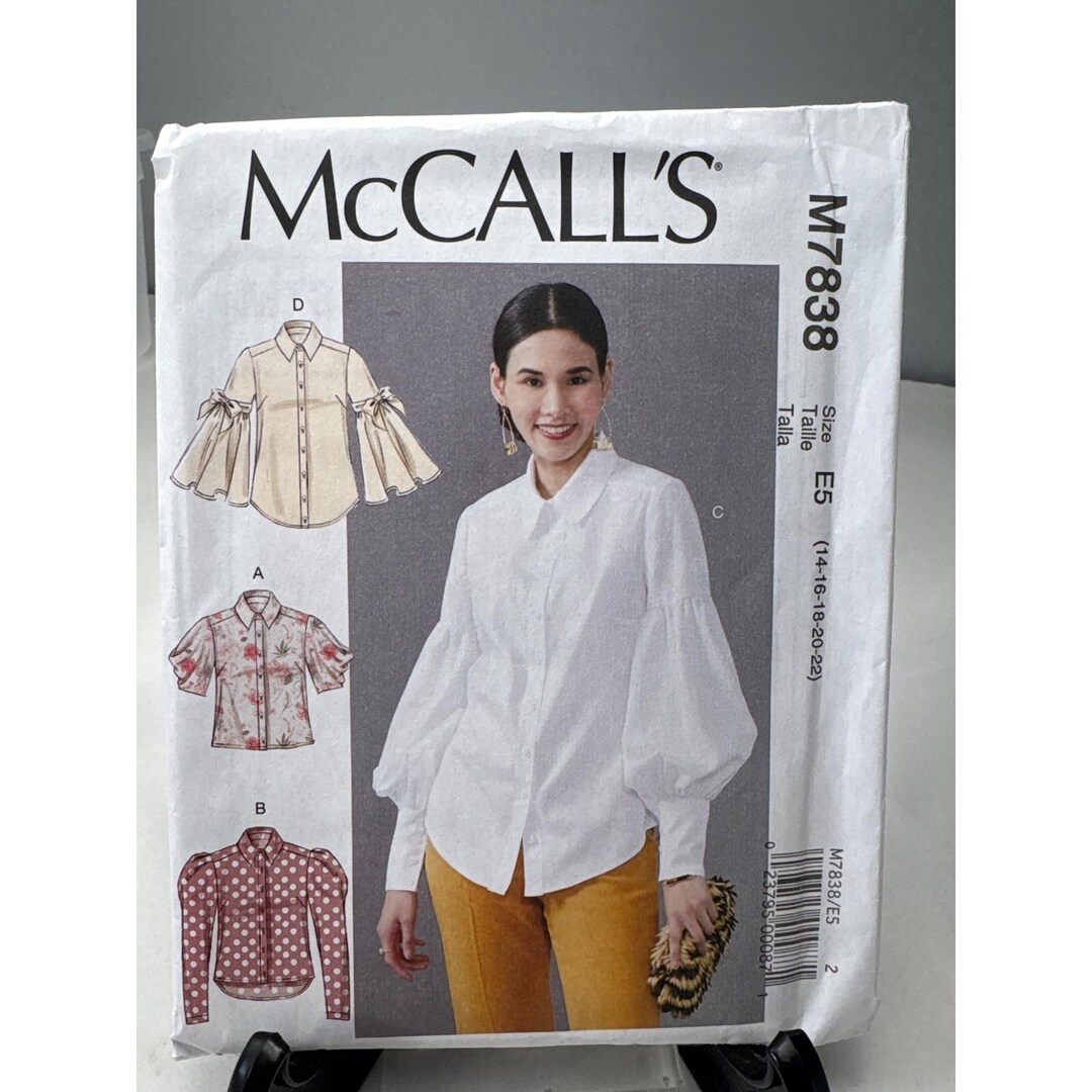 Mccalls M7838 Sewing Pattern Loose-fitting Blouse Size 14-16-18-20-22 ...