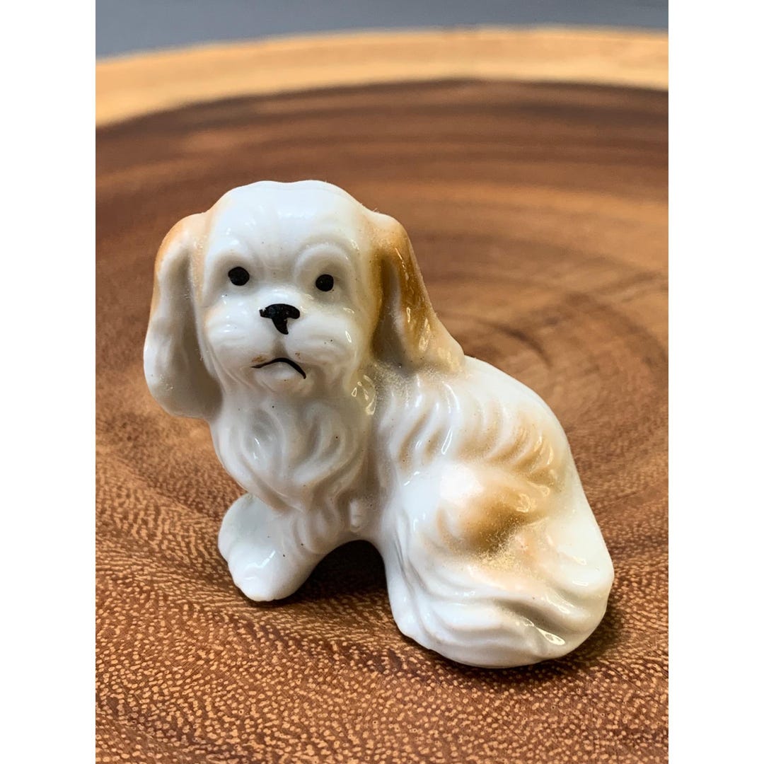 Vintage Japan Porcelain Dog Figurine 1.5" Tall - Etsy