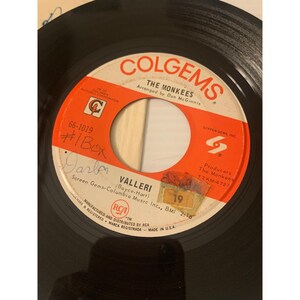 The Monkees Colgems 45 RPM Vinyl Record Tapioca Tundra/valleri 1960s - Etsy