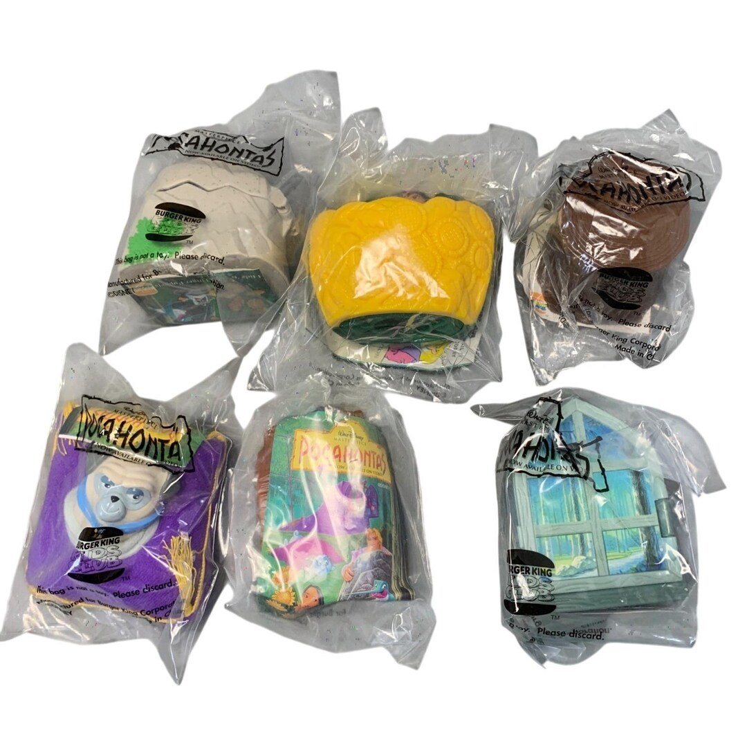 Disney Pocahontas Burger King Hide N Seek Finger Puppet Set of 6 1996 ...