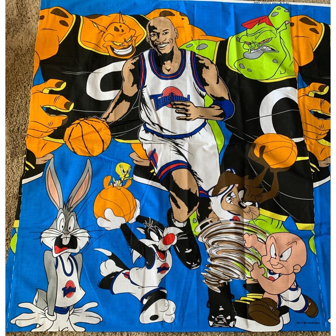 1996 Space Jam Warner Bros Fabric Panel Looney Tunes Bugs Bunny ...