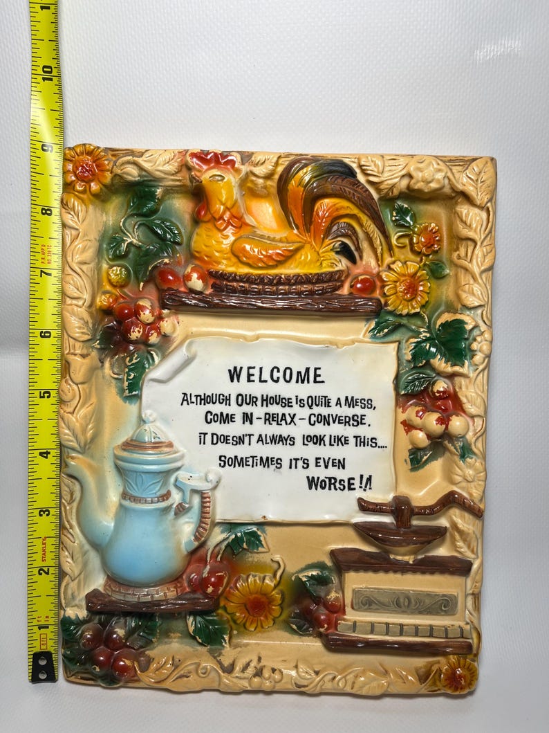 Vintage Japanese Welcome Wall Plaque - Etsy