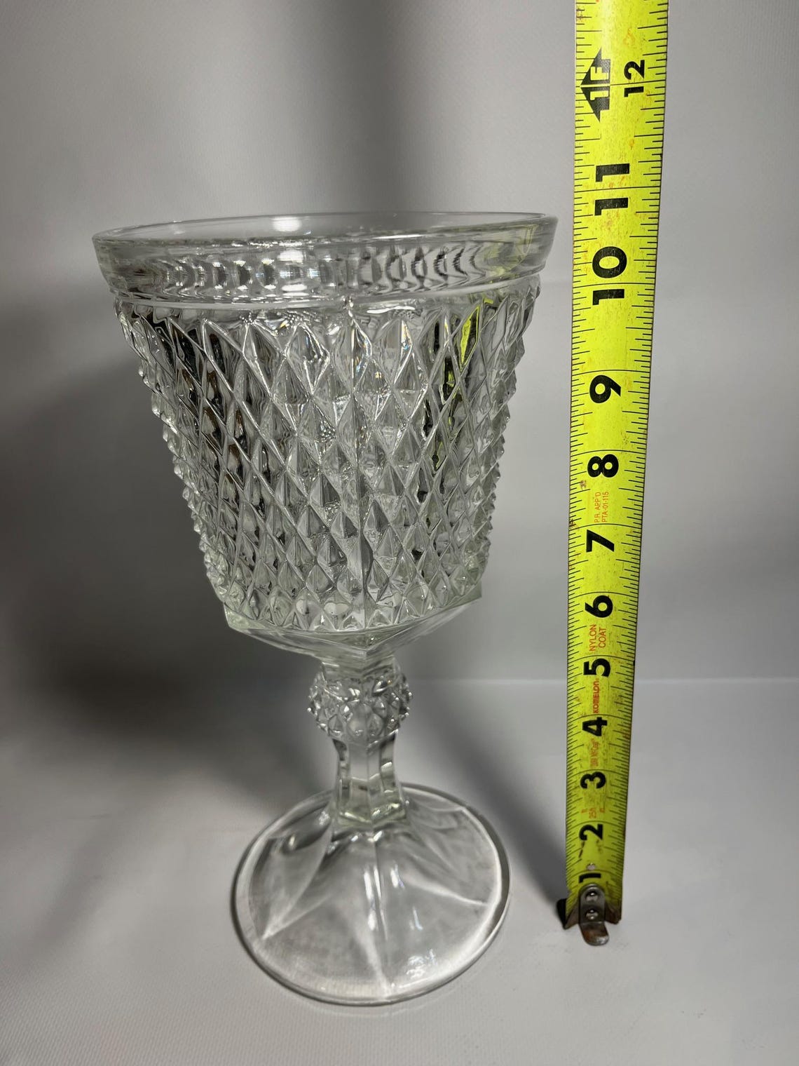 Extra Large Indiana Glass Clear Diamond Point Goblet - Etsy