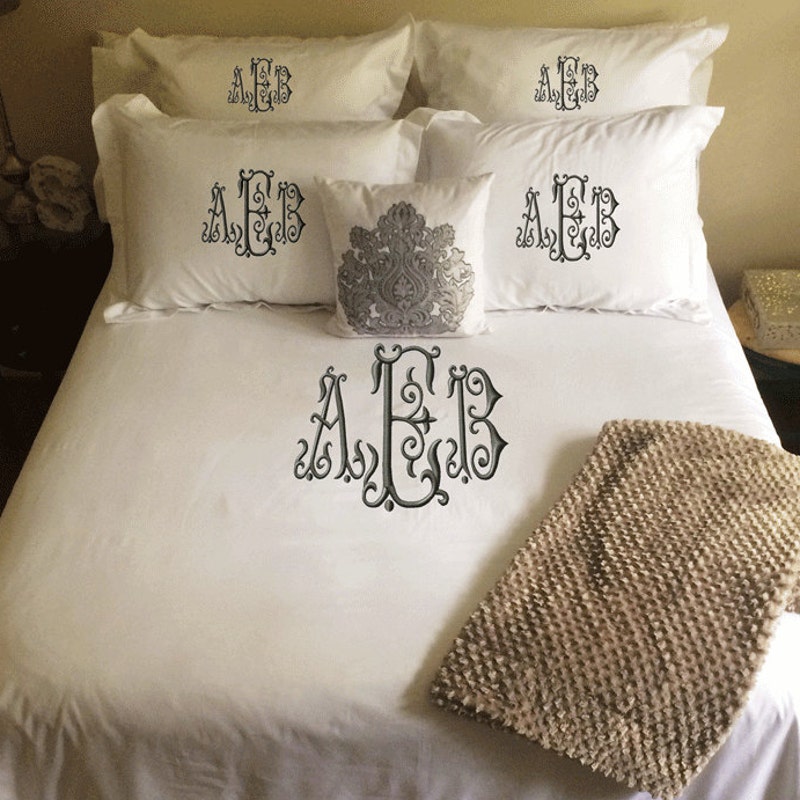Monogrammed Bedding - Etsy
