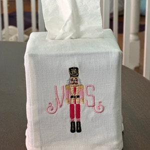 Monogrammed Nutcracker Tissue Box Cover - Etsy