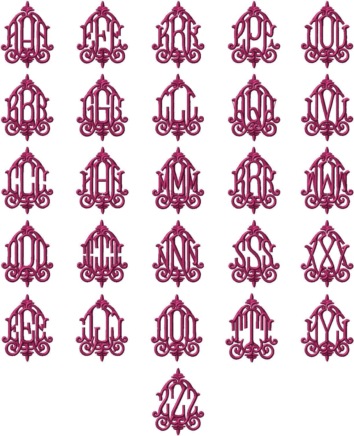 Whitlock Monogram Font 6 Inch | Etsy