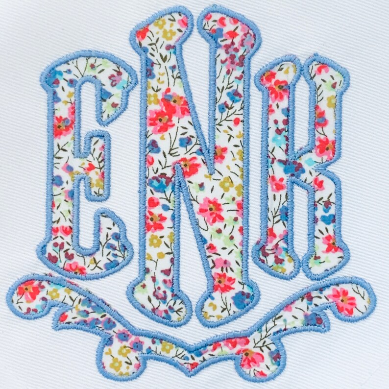 Liberty Print Applique Monogrammed Napkins Set of Four | Etsy