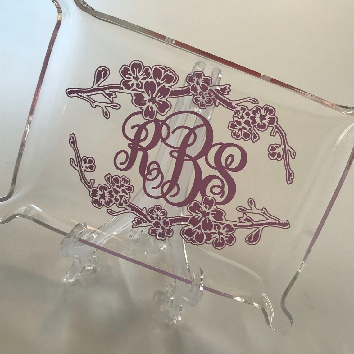 Monogrammed Pinched Edge Acrylic Tray Small - Etsy