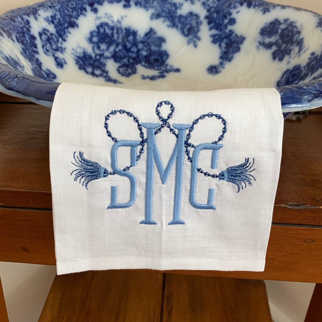 Monogrammed Tassel Motif Towel - Etsy