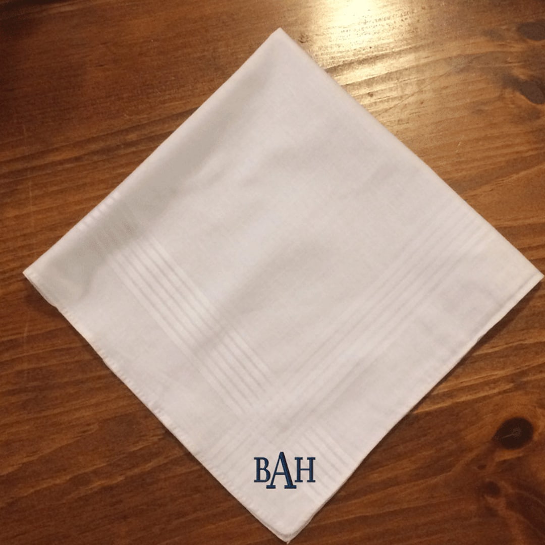 Monogrammed Men's Handkerchief - Etsy