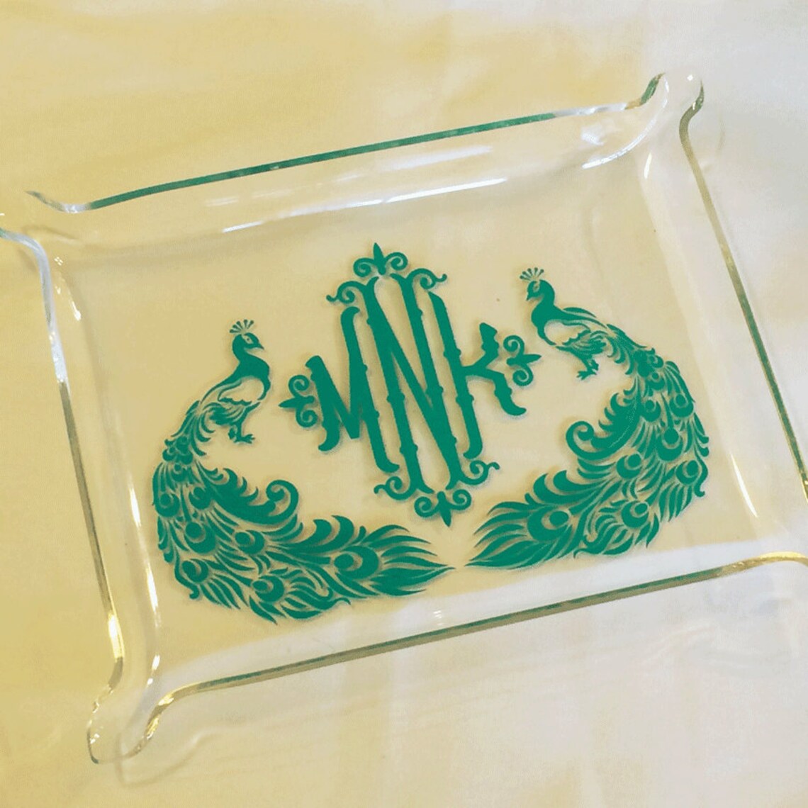 Monogrammed Pinched Edge Acrylic Tray Small - Etsy