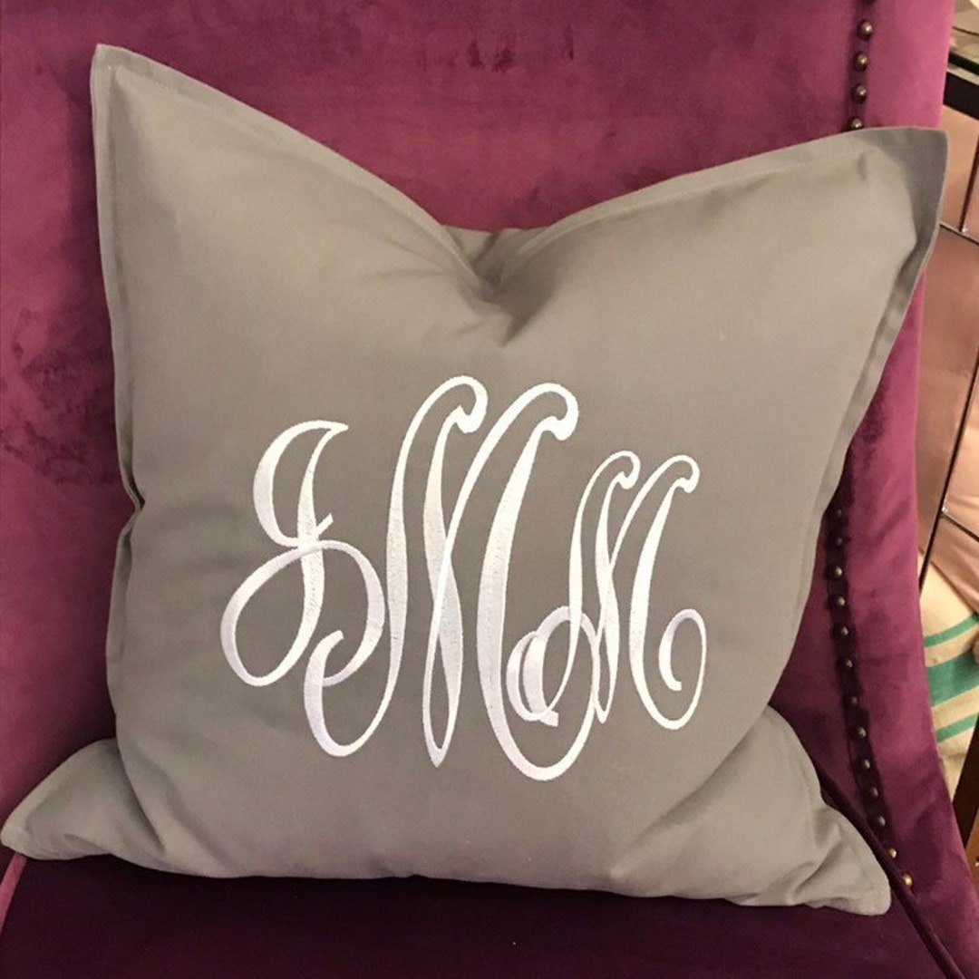 Monogrammed Cotton Pillow - Etsy