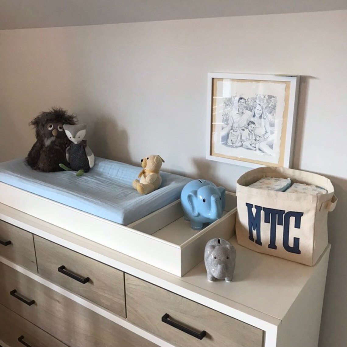 Applique Monogrammed Canvas Basket - Etsy