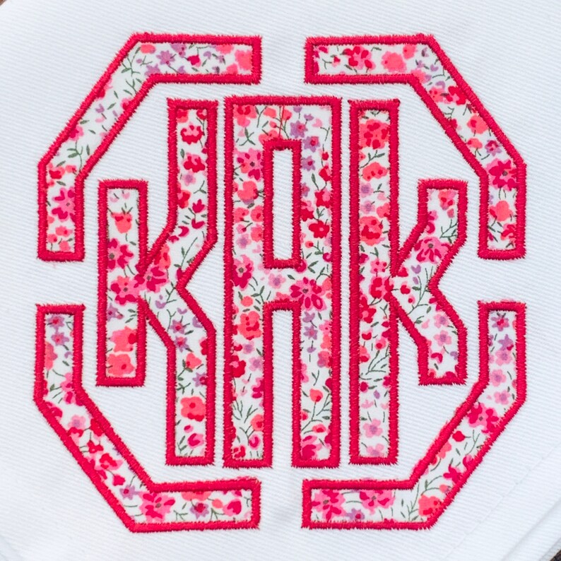 Liberty Print Applique Monogrammed Napkins Set of Four | Etsy