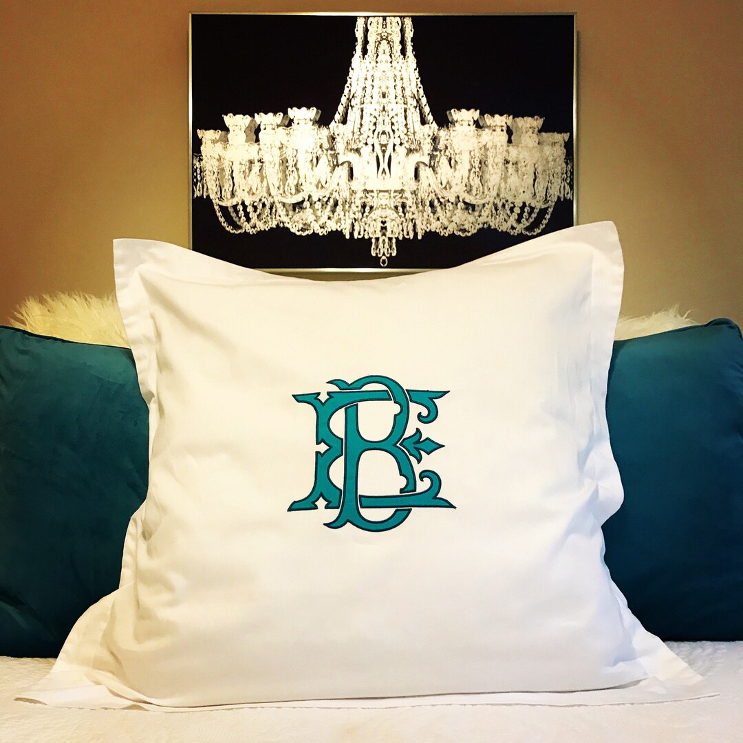 Monogrammed Applique Euro Sham - Etsy