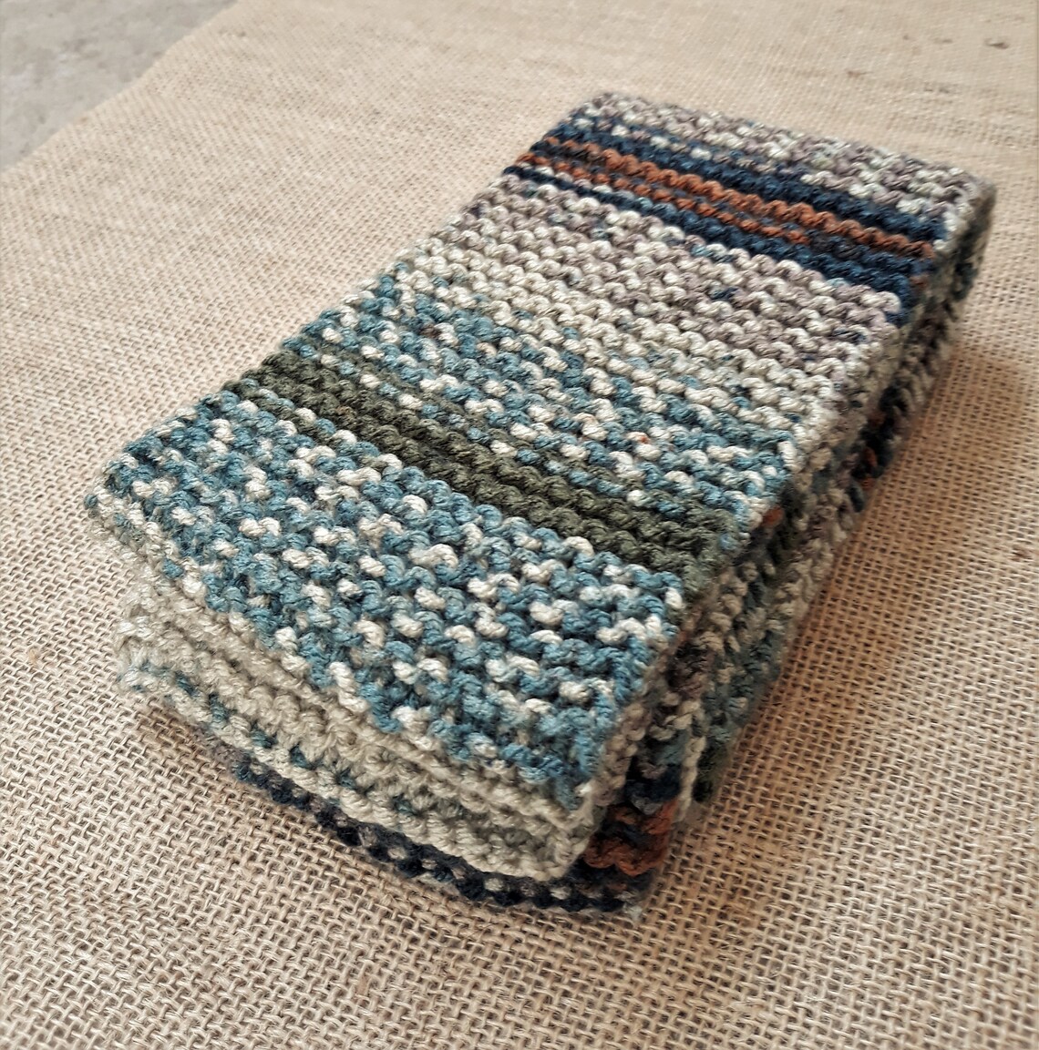 Handknit Scarf Horizontal Stripes - Etsy