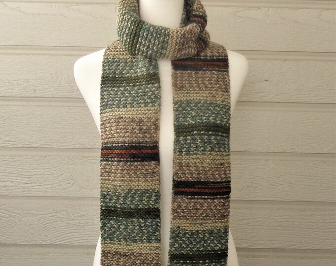 Handknit Scarf - Horizontal Stripes - Etsy