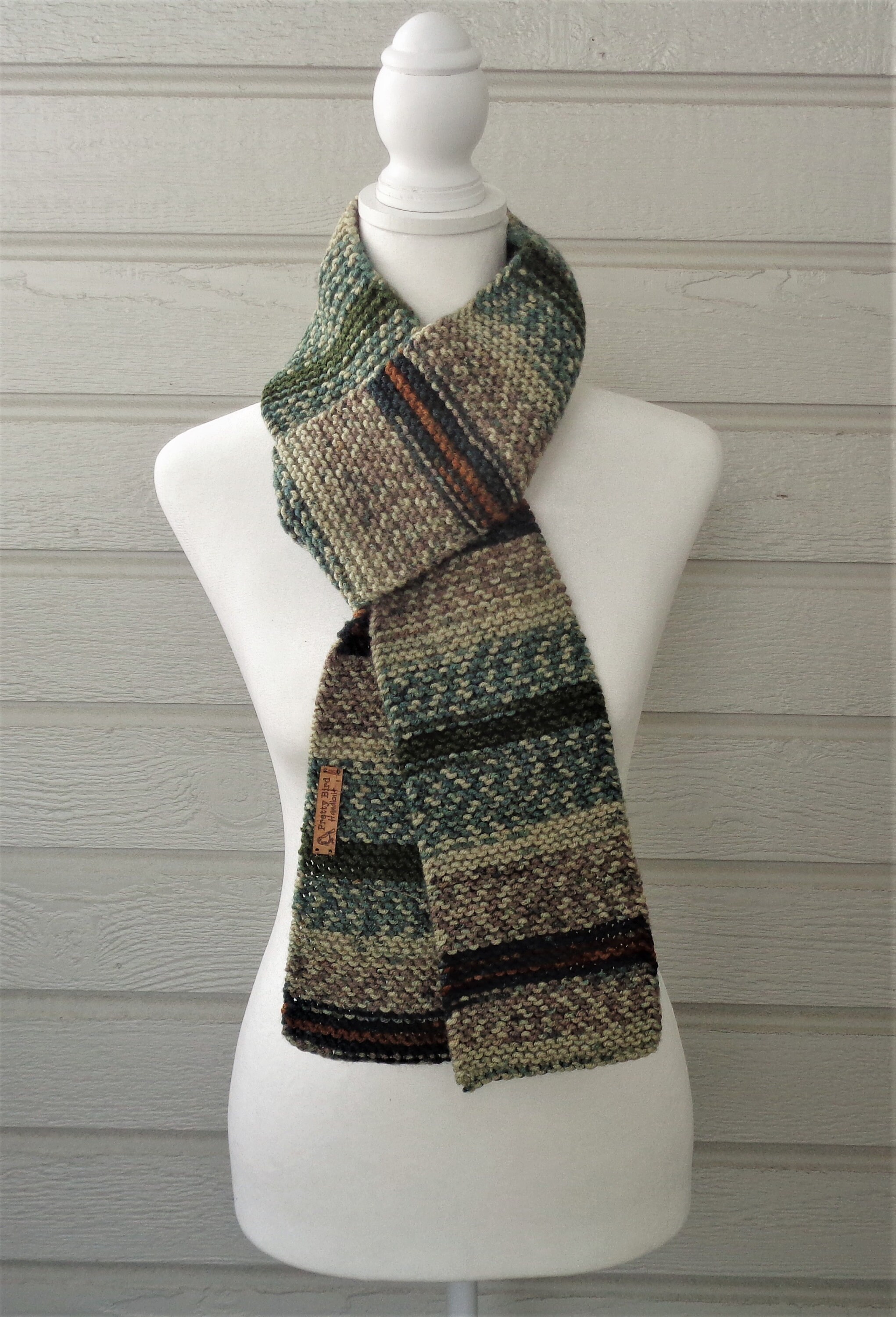 Handknit Scarf Horizontal Stripes - Etsy