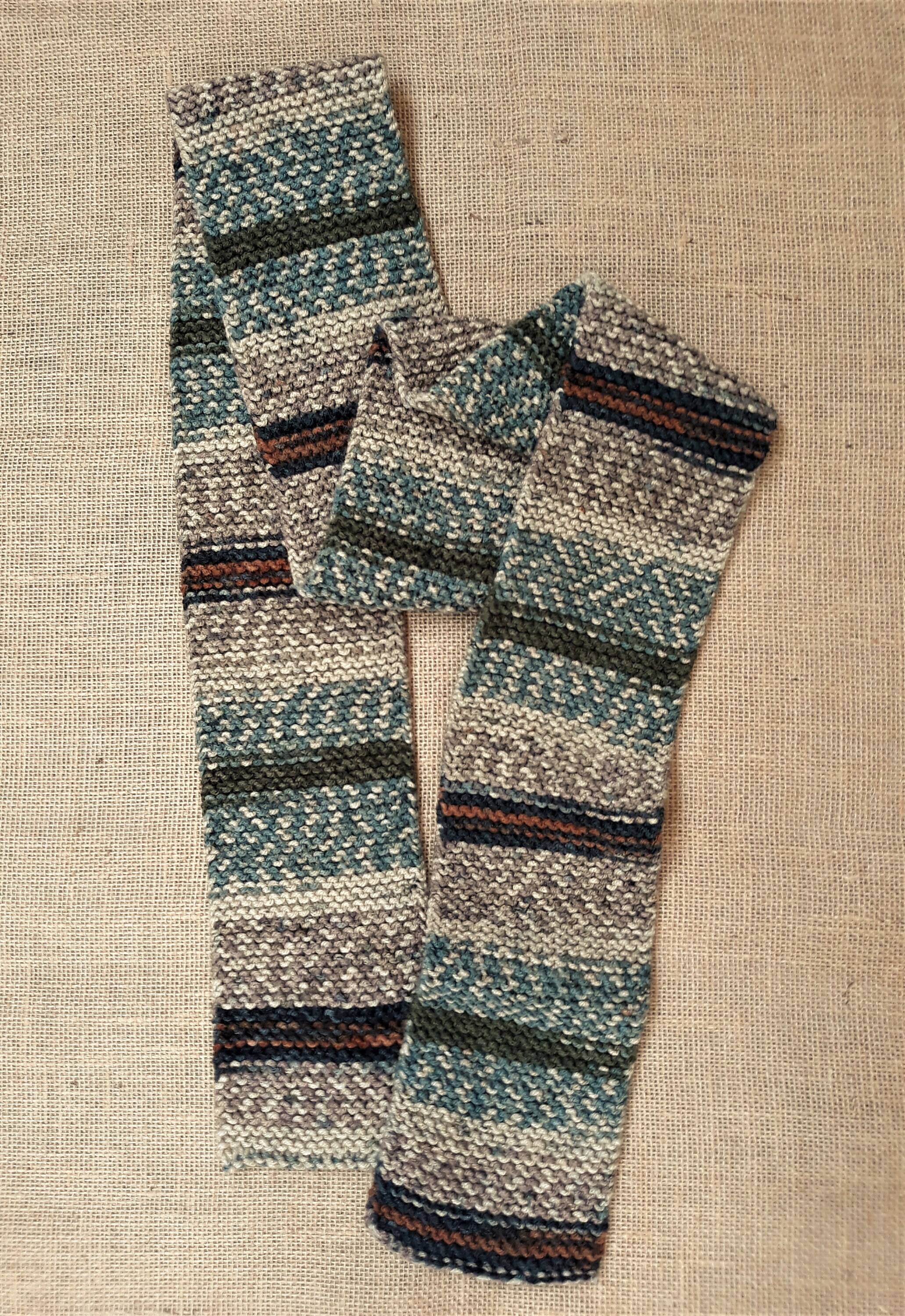 Handknit Scarf Horizontal Stripes - Etsy