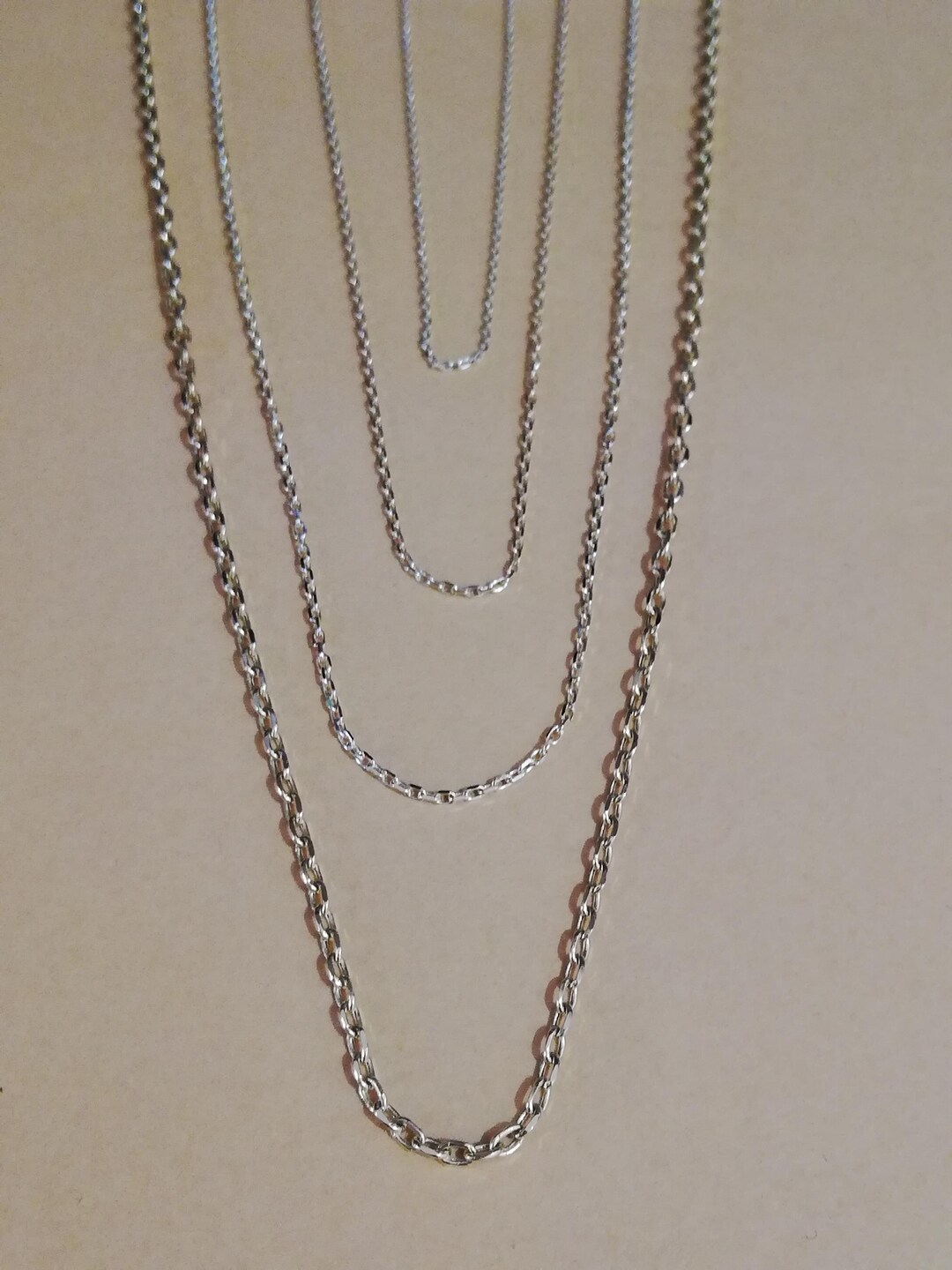 14K Solid Yellow Rose White Gold Cable Chains, for All Your Pendants ...