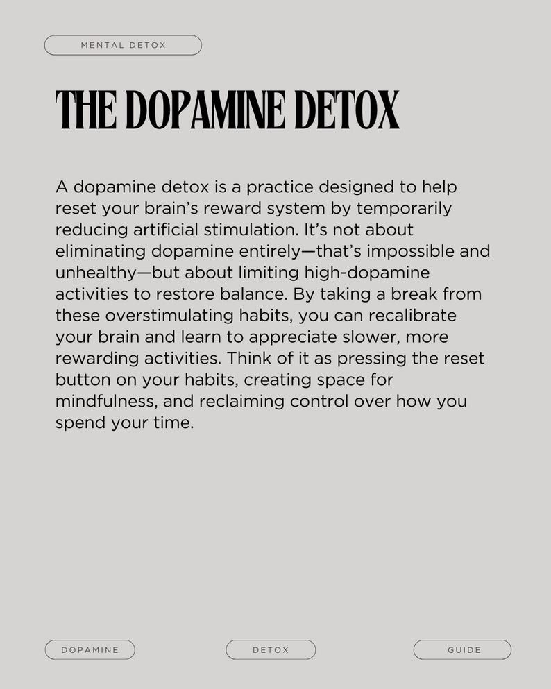 Dopamine Detox Guide - Etsy
