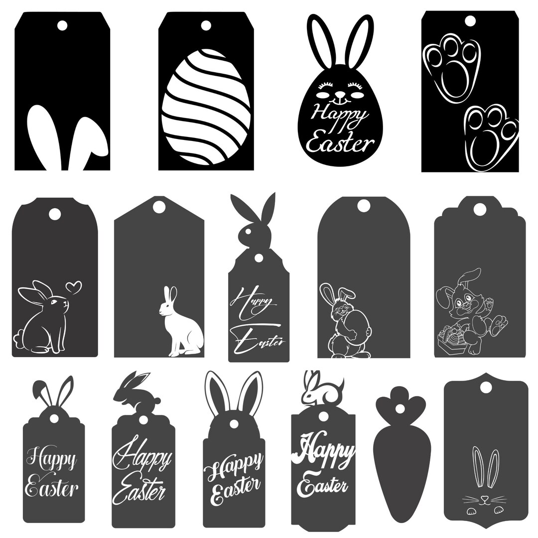 Printable Easter Bunny Basket Gift Tags | Happy Easter Favor Tags ...