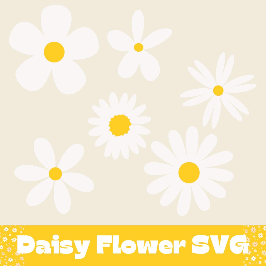 Daisy Flowers SVG,PNG - Flower Clipart - Retro Flower Cut File ...