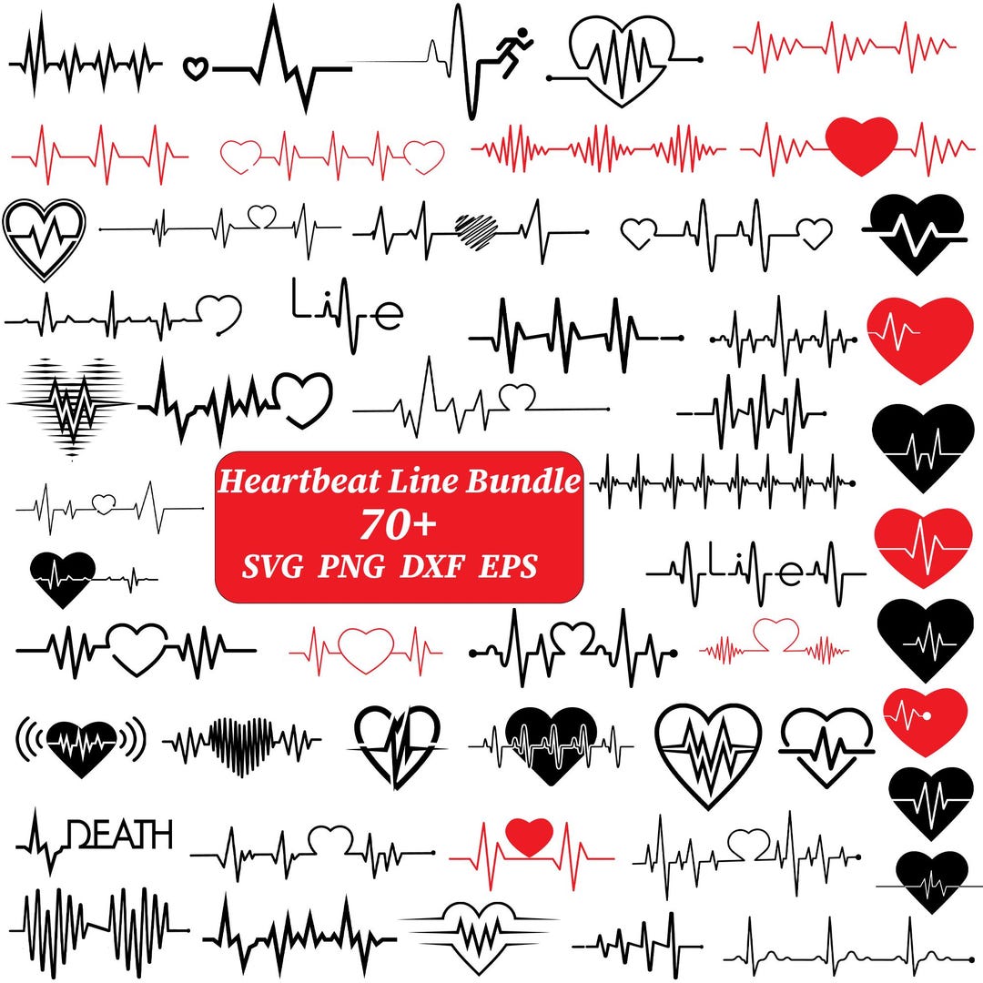 Heartbeat SVG Bundle | Cardiogram & EKG SVG Files | Nurse Life | Svg ...