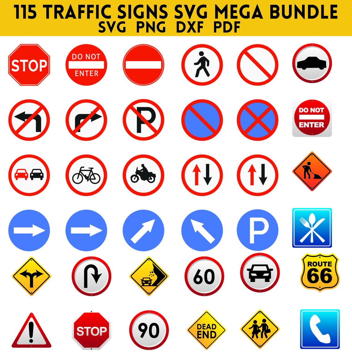 Traffic Signs Svg Bundle - Traffic Signs - Traffic - Road Sign SVG ...