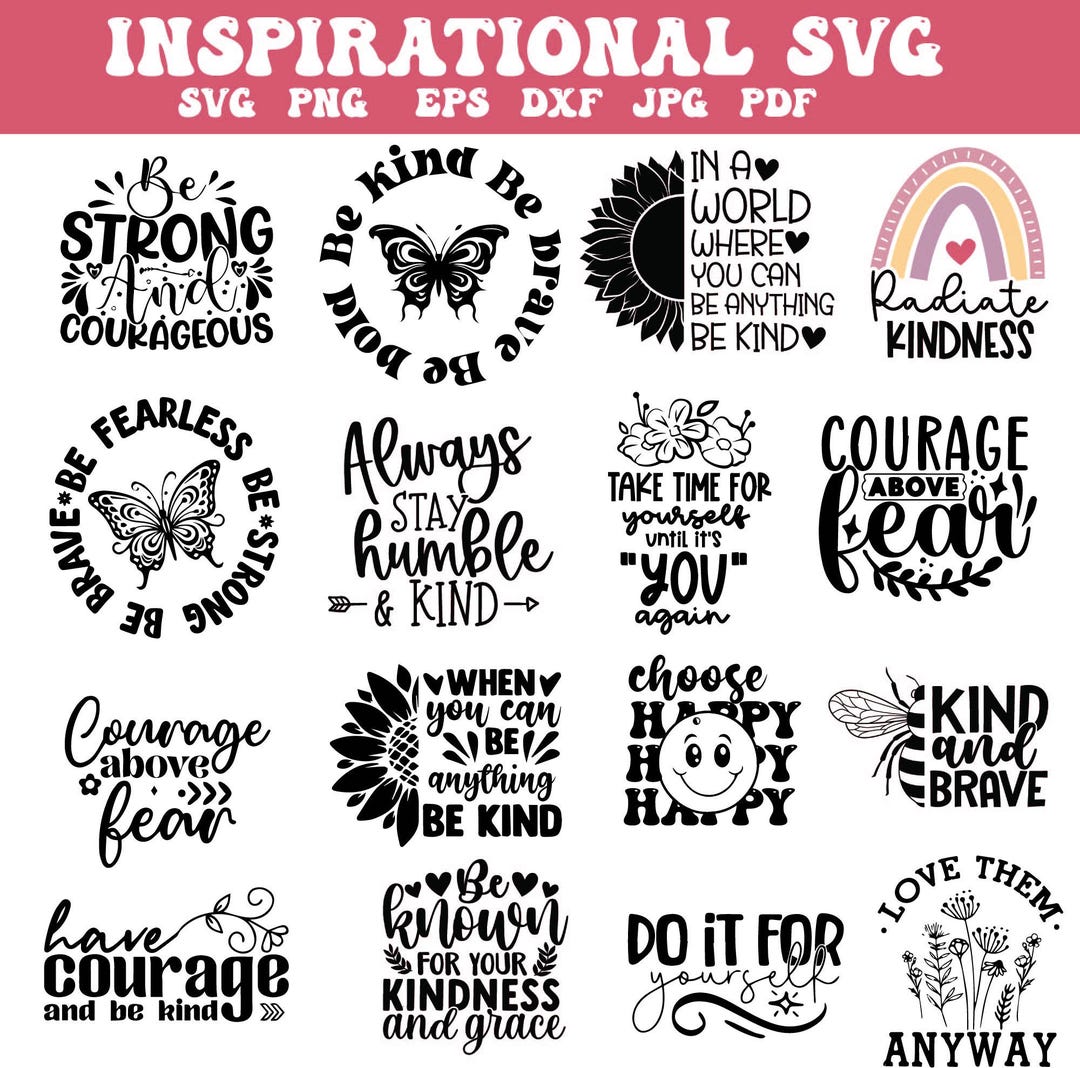 Inspirational Svg Bundle Positive Quote Svg Affirmation Svg Cute ...