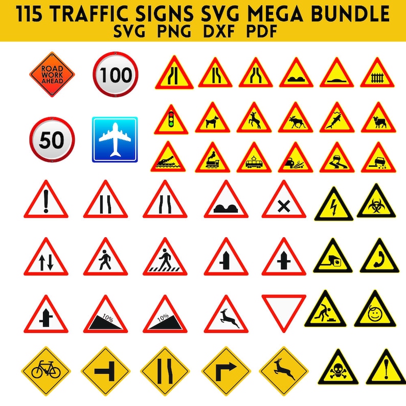 Traffic Signs Svg Bundle - Traffic Signs - Traffic - Road Sign SVG ...