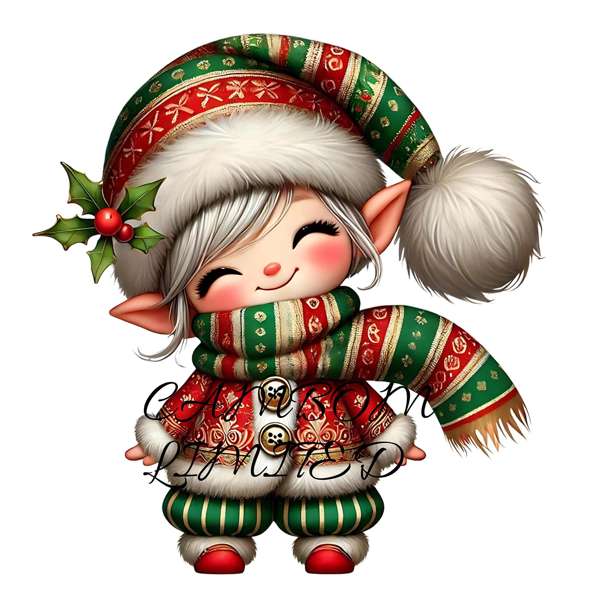 Cute Christmas ELF PNG Clipart Bundle, 16 ELF Png Clipart, High Quality ...