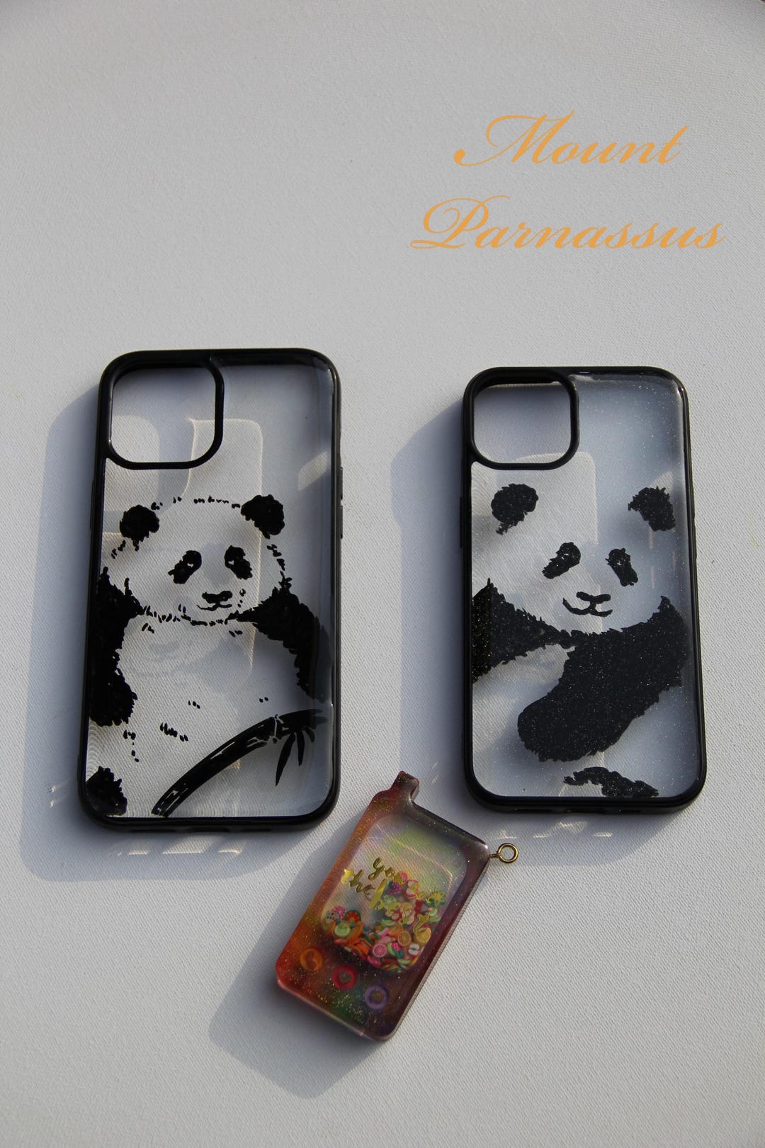 Handmade 3D Painted Cute Panda Phone Case With Black Border ...