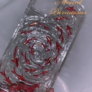 3D Water Ripple Resin Phone Case With Multiple Goldfish - Unique Lucky ...