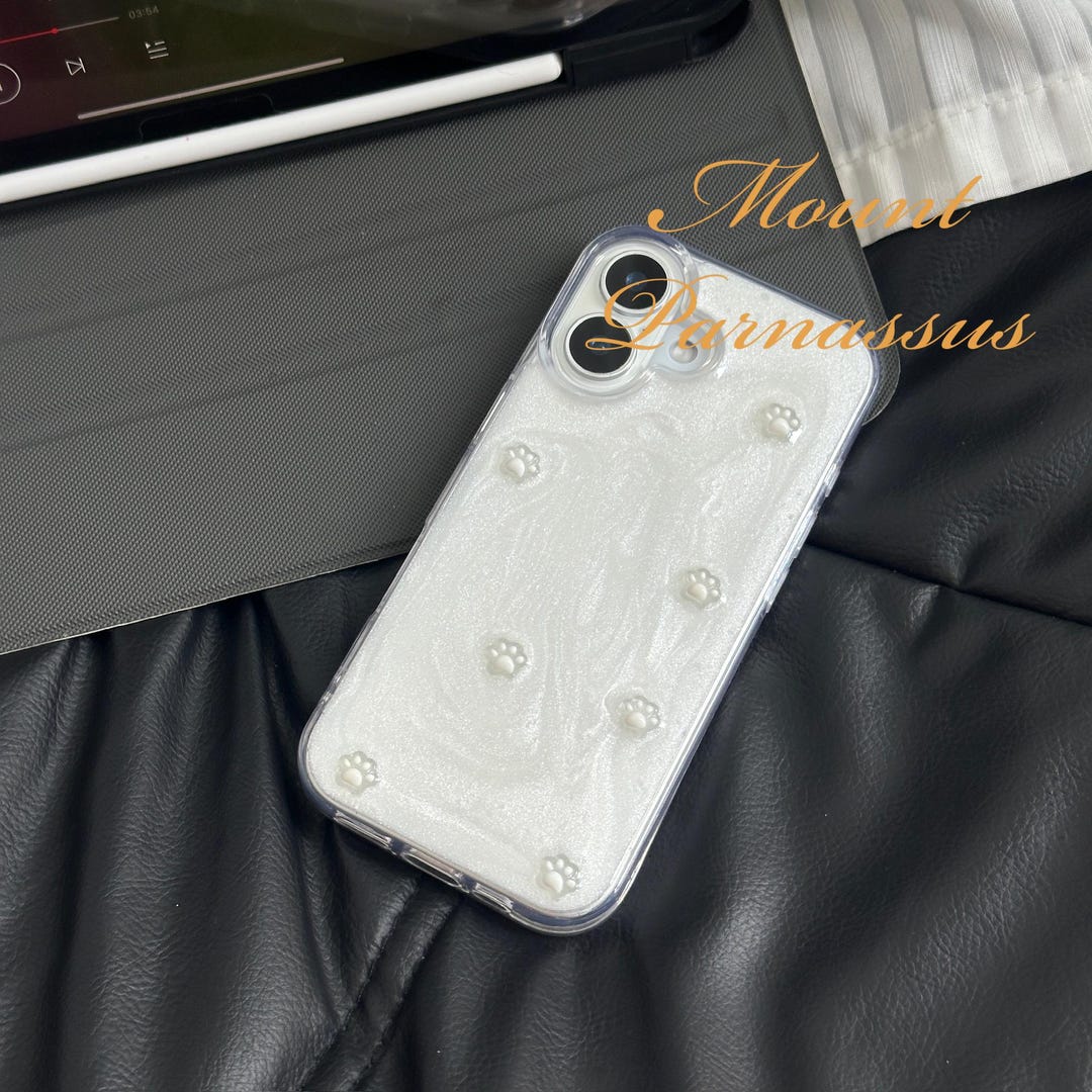 3D Cat Paw Phone Case｜pearl White Swirl Design With Cute Paw Prints for ...