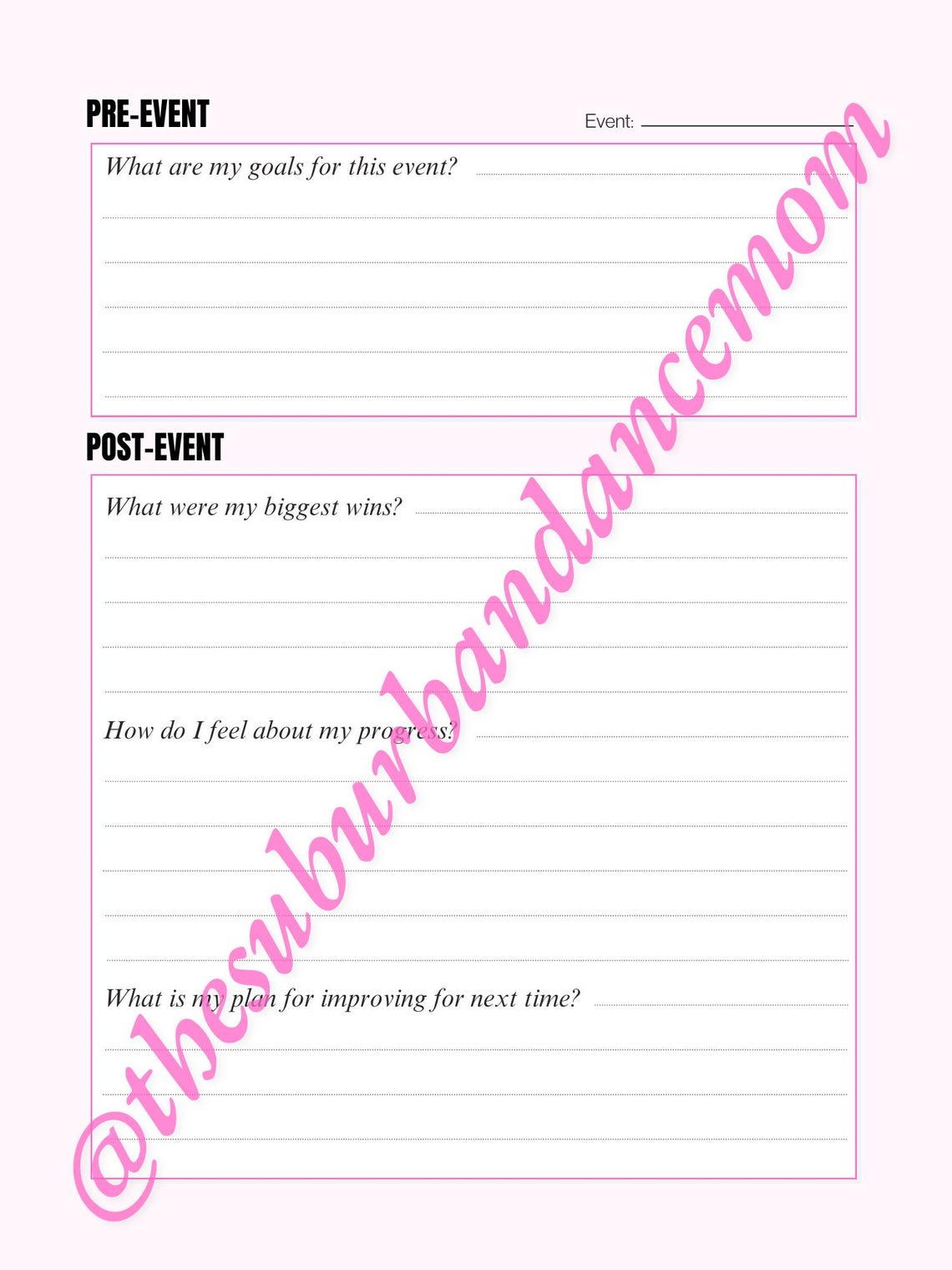 Printable Competition Dance and Cheer Checklist and Planner in Light ...