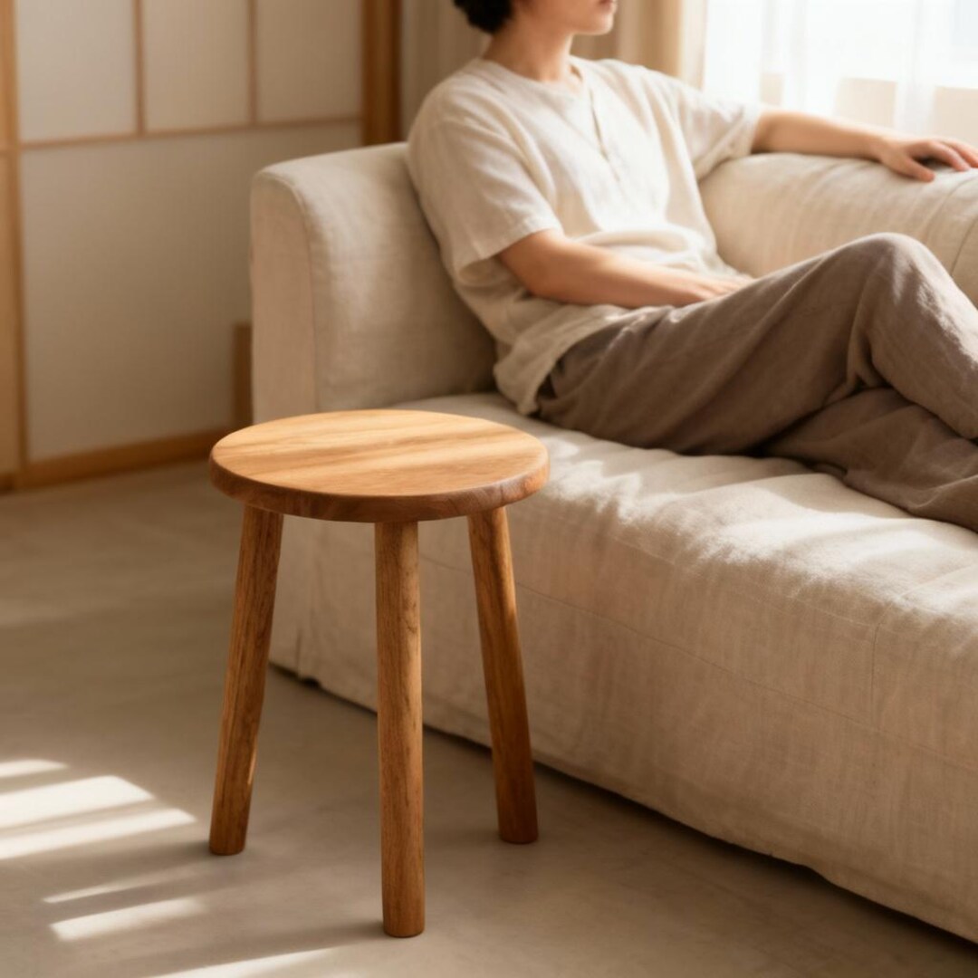 Solid Wood Step Stool, Scandinavian Oak Tabouret for Kitchen and ...