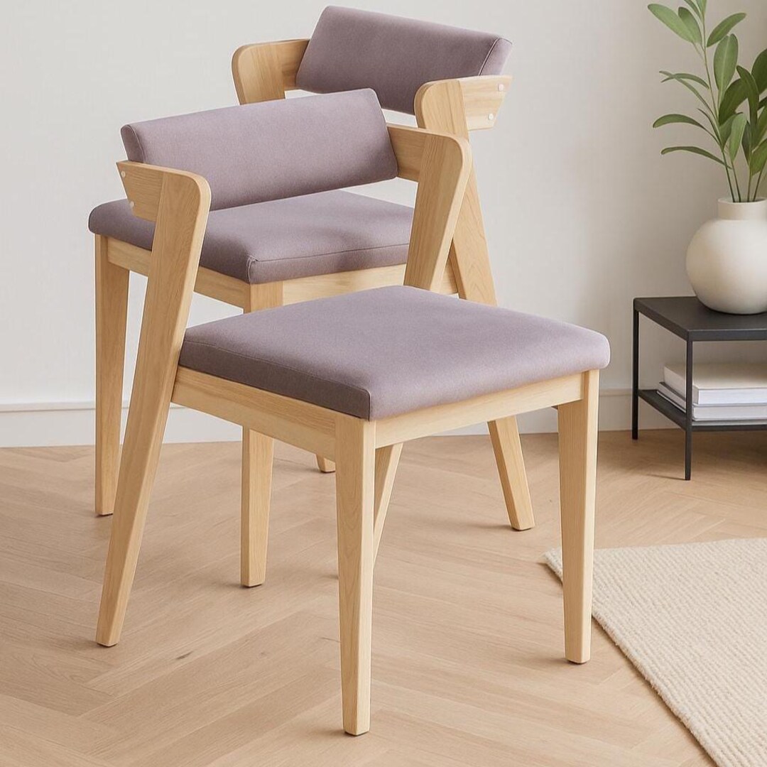 Scandinavian Oak Accent Chair, Handmade Wooden Armchair, Modern Dining ...