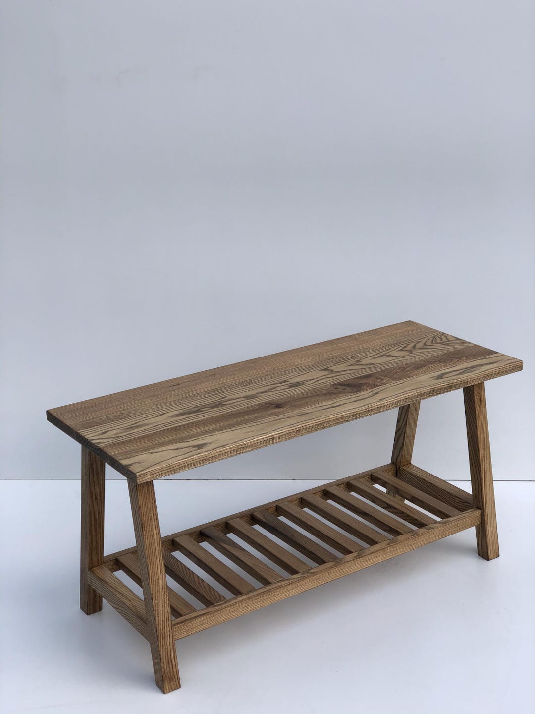 Handmade Oak Bench - Japandi Style Solid Wood Seating, Unique Home ...