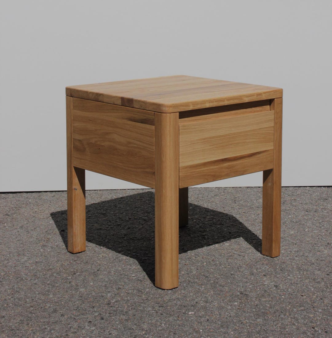 Handmade Japandi Bedside Table: Ash or Oak Nightstand With Drawer - Etsy