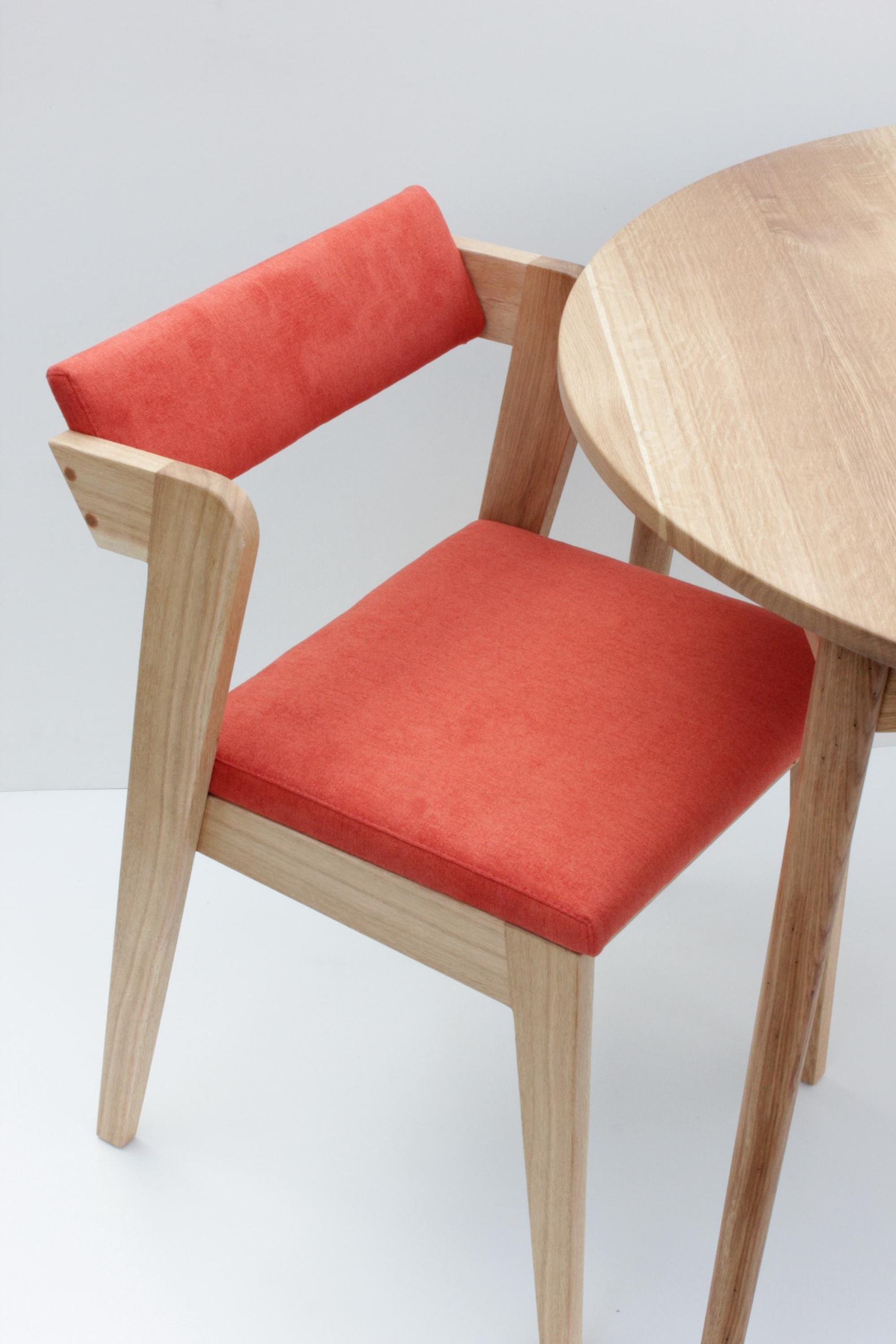 Handmade Ash Wood Chair: Japandi Style Upholstered Kitchen Furniture - Etsy