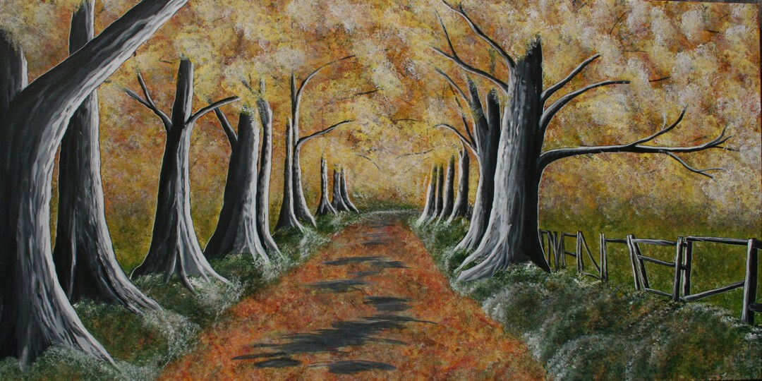 Autumn Fall Path Painting, 72 X 36 - Etsy