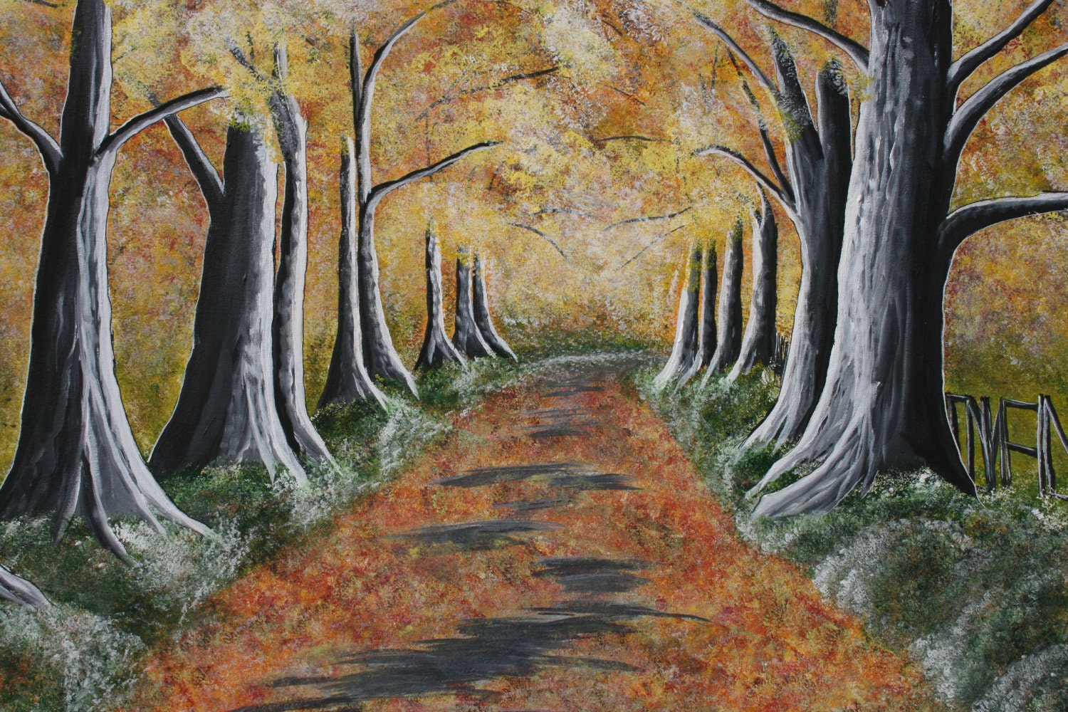 Autumn Fall Path Painting, 72 X 36 - Etsy