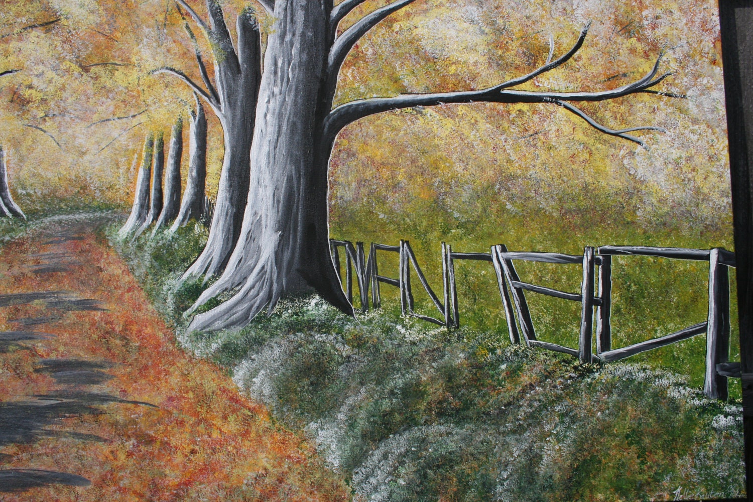 Autumn Fall Path Painting, 72 X 36 - Etsy