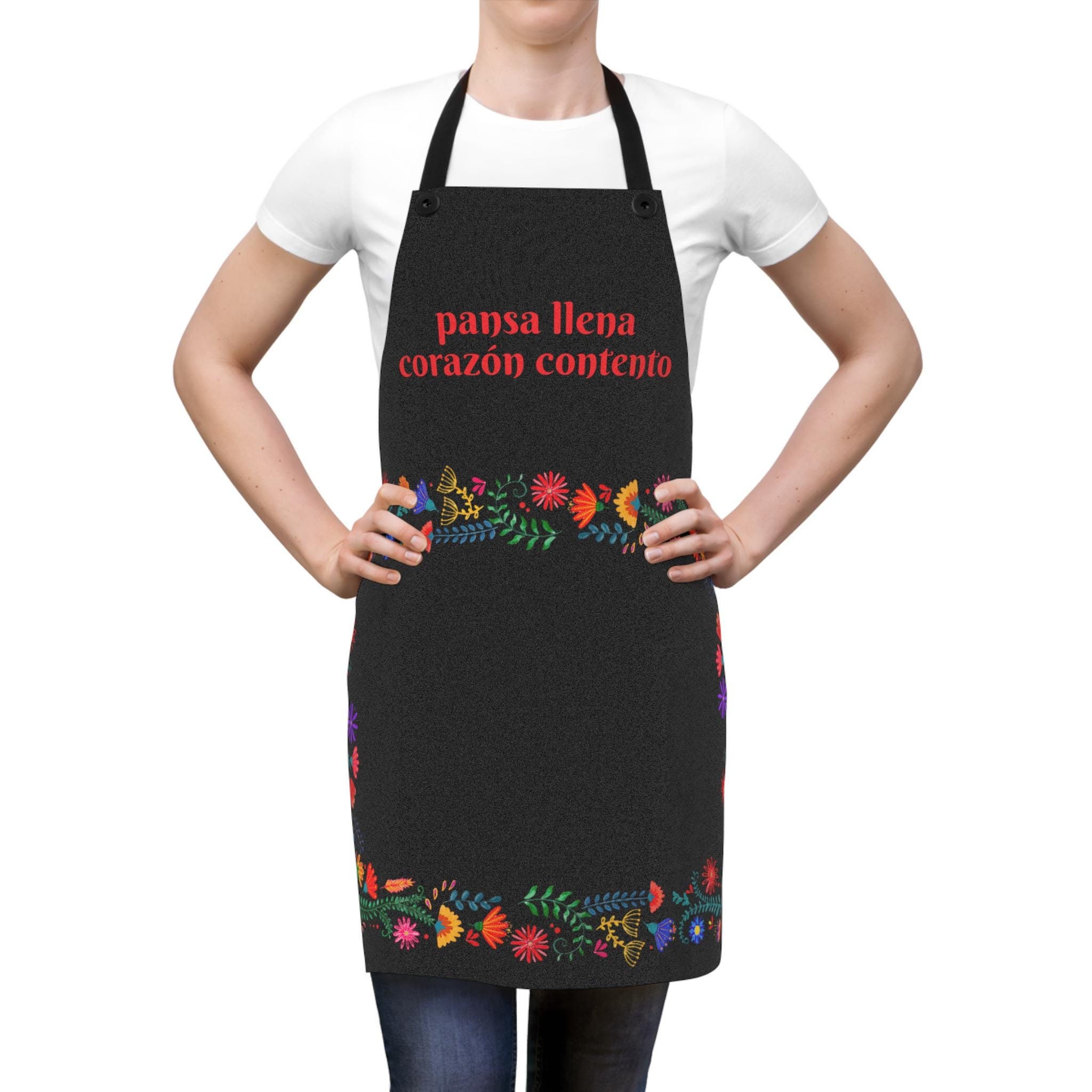 Corazon Contento Spanish Style Colorful Apron; Mexican Apron, Colorful ...