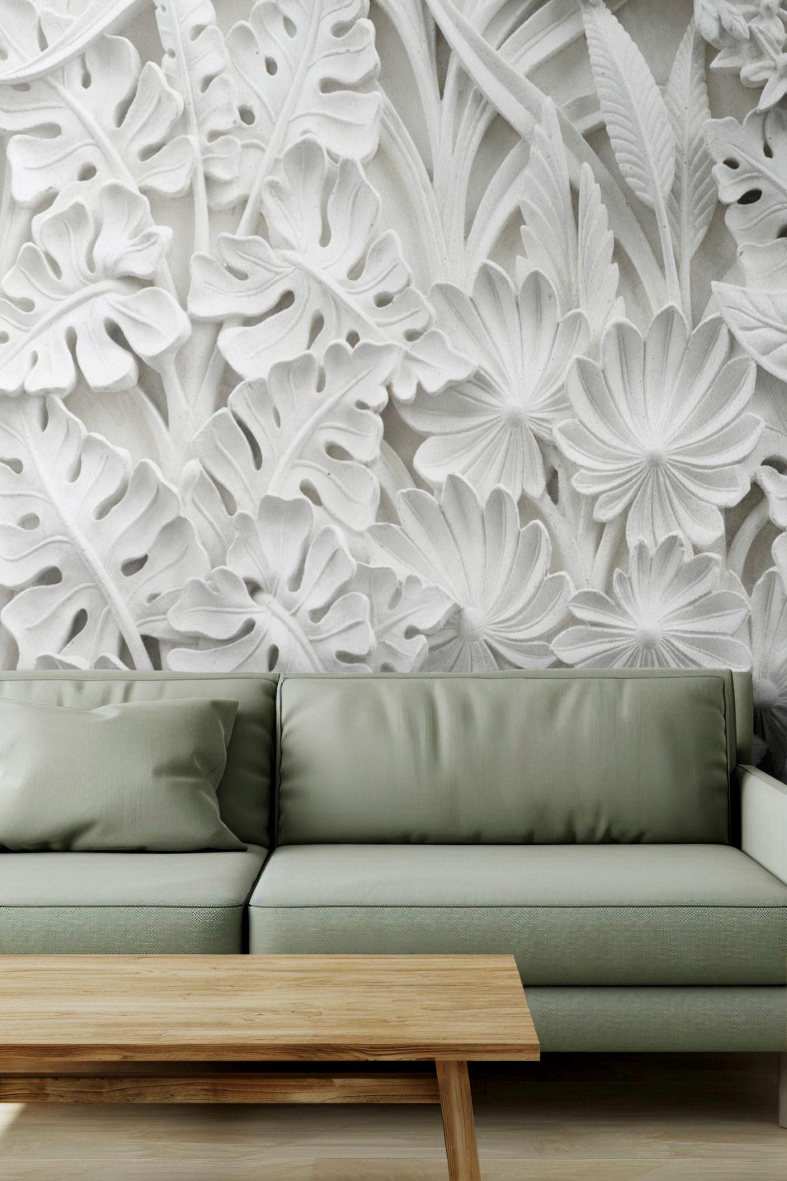 3D Leaves Wallpaper, Stunning Leaf Design for a Modern Look, Nature ...