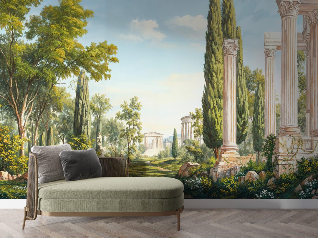 Ancient Roman Landscape Wallpaper, Removable Classical Mural, Vintage ...